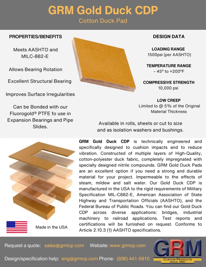 Gold Duck Pads, since 1960 (936) 441-5910. Gold Duck CDP